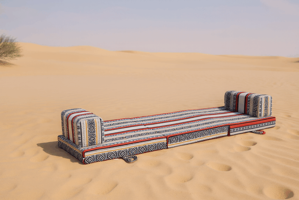 Portable Sadu Seating with 2 Cushions 200x65x10cm - AlBaghli United