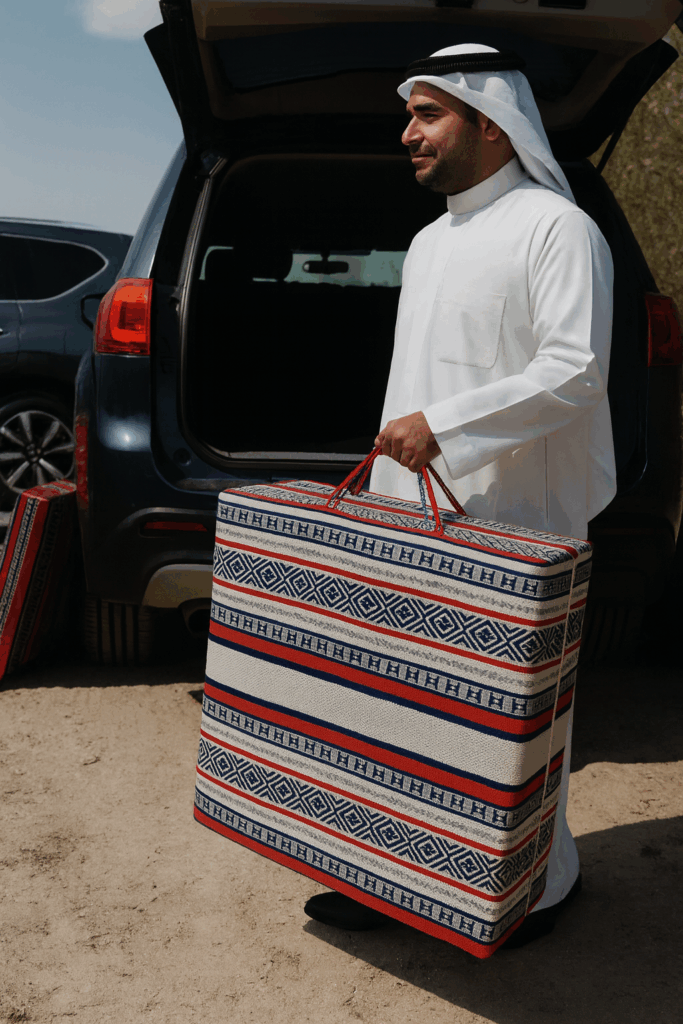 Portable Sadu Seating with 2 Cushions 200x65x10cm - AlBaghli United